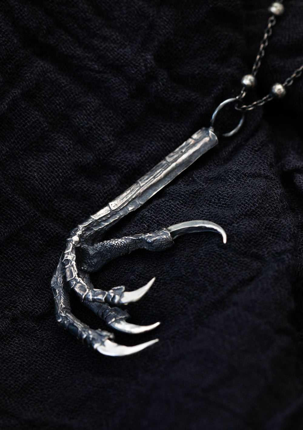 Magpie talon necklace in solid sterling silver