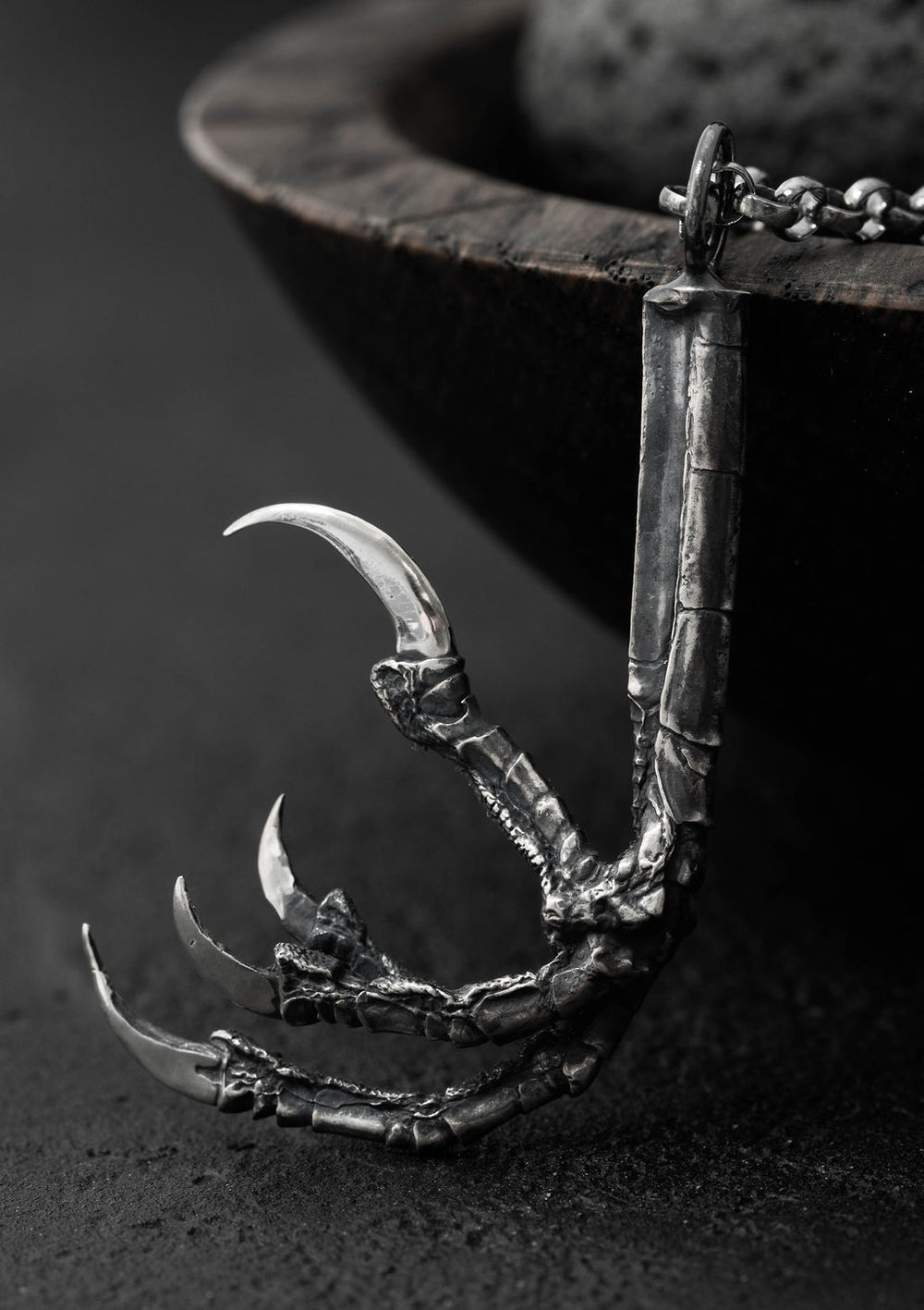 Magpie talon necklace in solid sterling silver